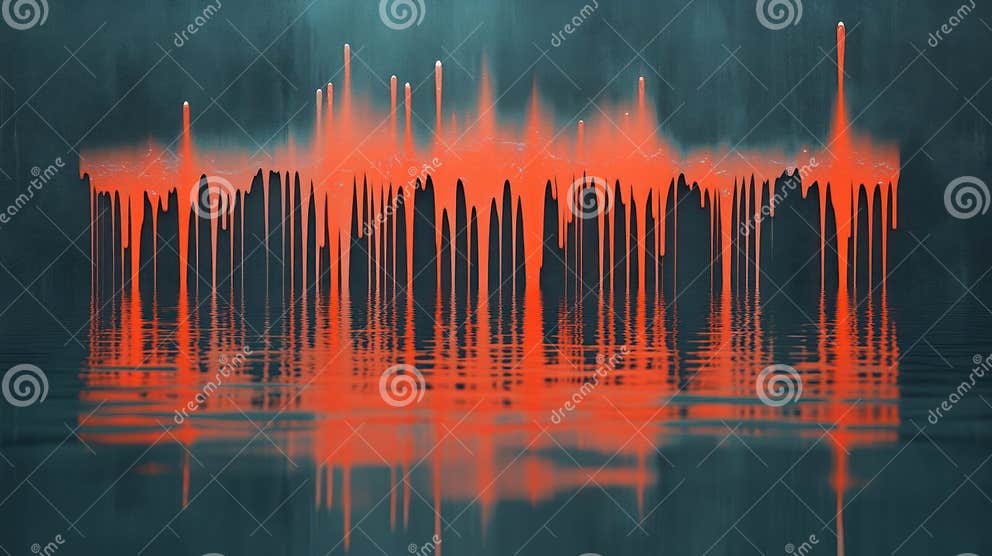 Abstract Visual Representation of Sound Waves with a Reflective Surface ...