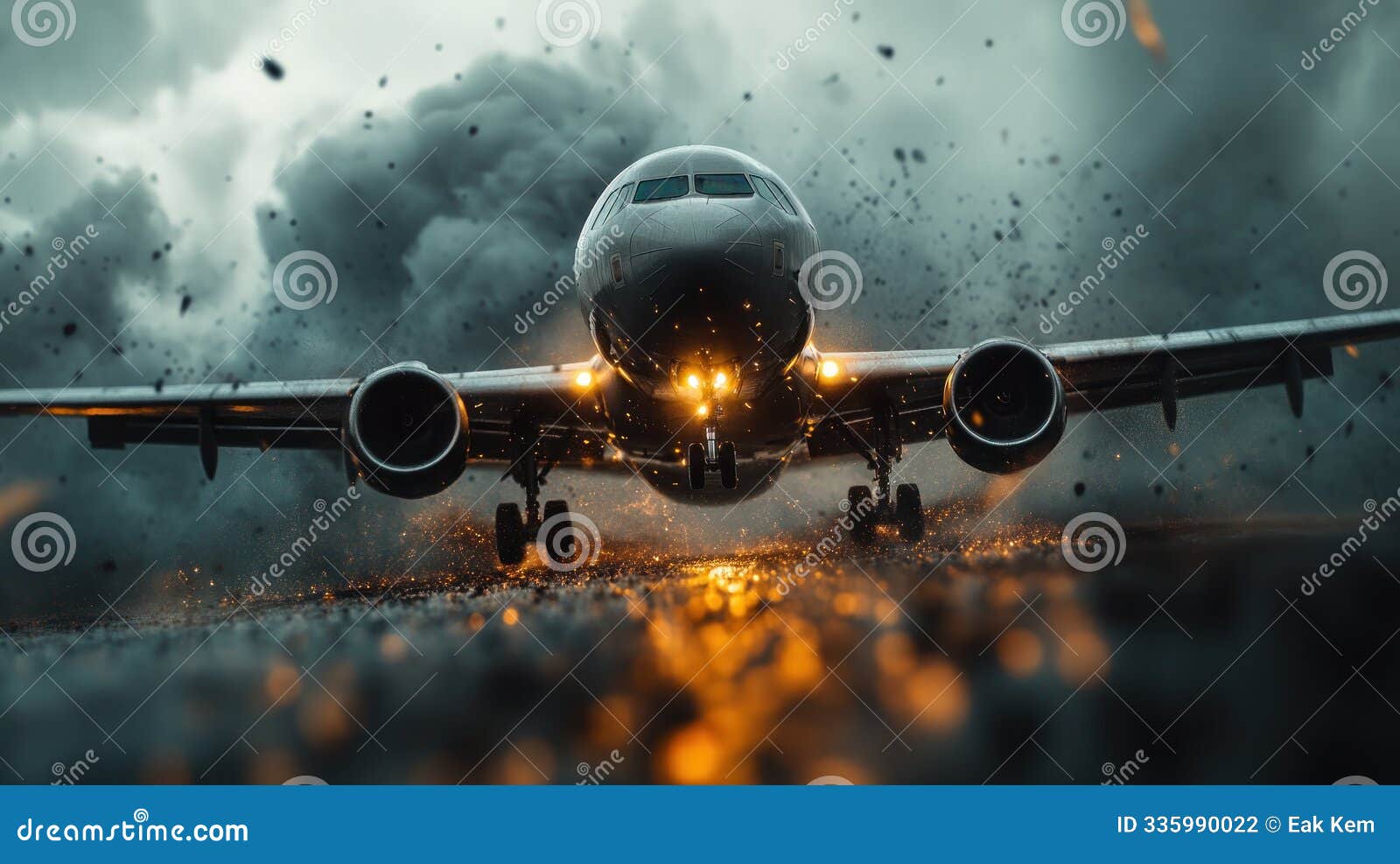 Abstract Visualization of Aerodynamics in Action Airplane Descent To ...