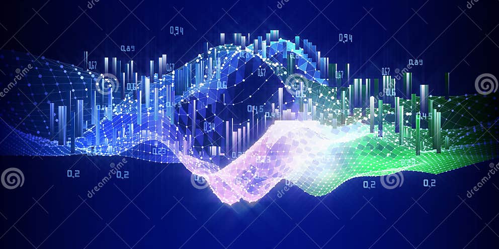 Abstract Visualization Analyze Polygonale Algorithm Artificial Intelligence Data. Quantum ...