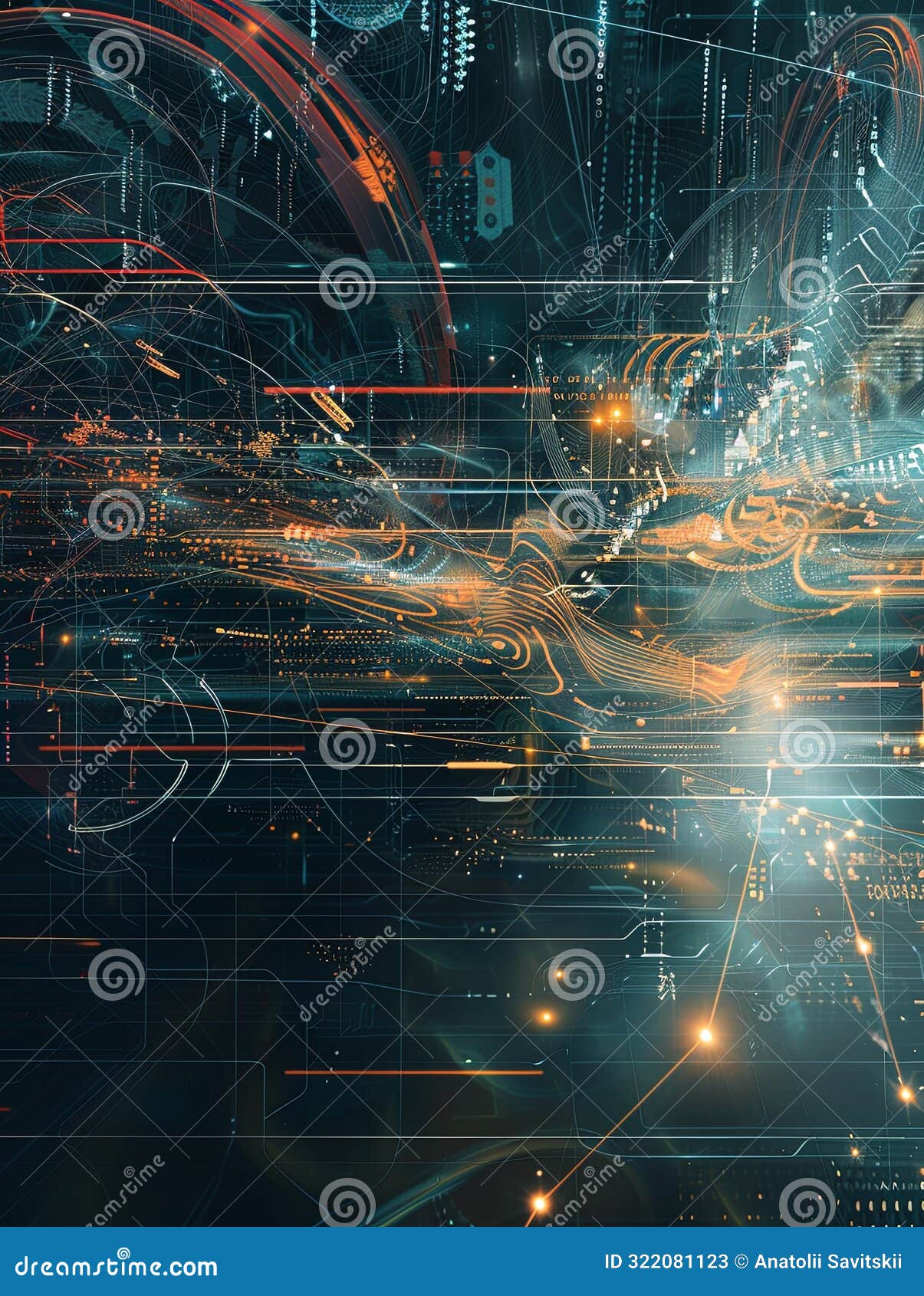 An Abstract Visualization Of Big Data Processing With Information Streams Complex Graphs And