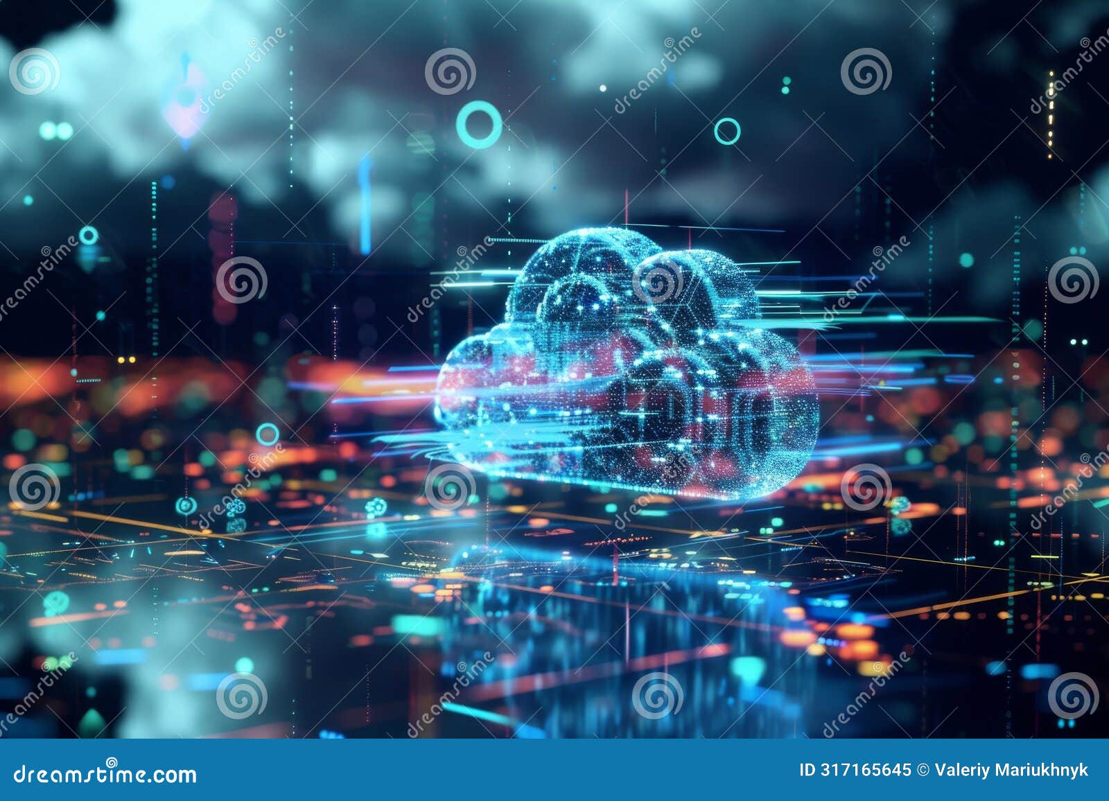 Abstract Visualization Of Cloud Computing And Data Flow Generative Ai 6767