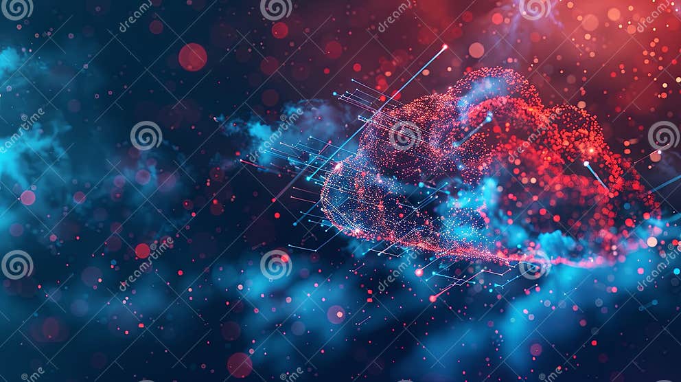 An Abstract Visualization of Cloud Computing, Depicting Data Processing ...