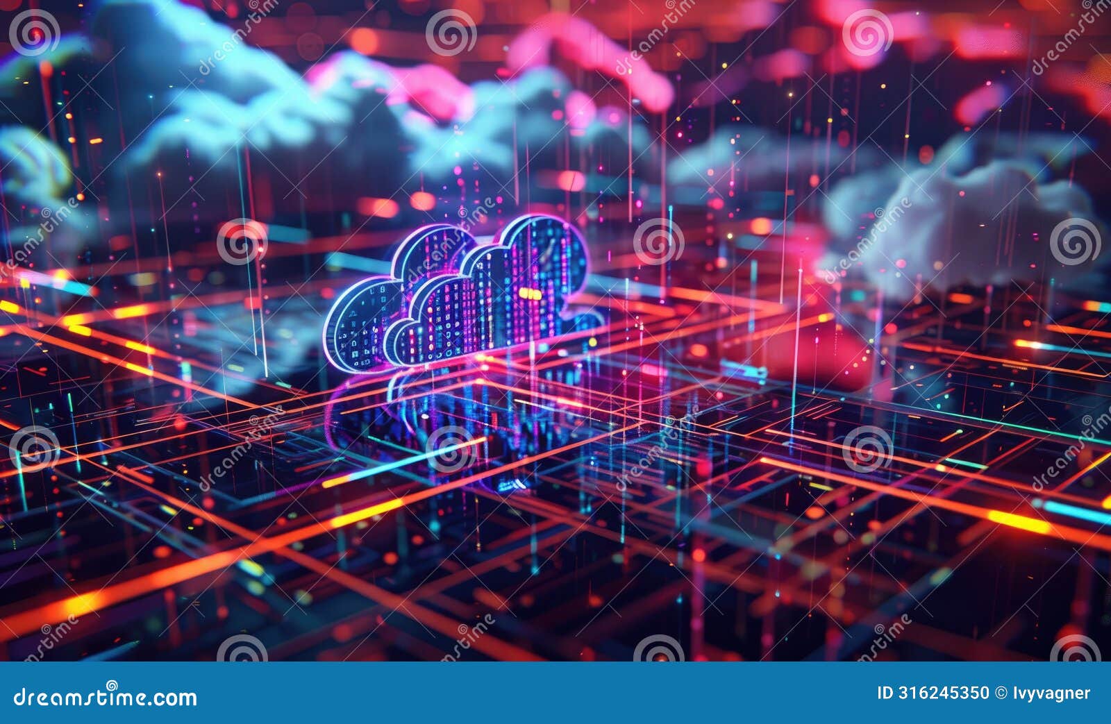 Abstract Visualization of Cloud Data Concept Stock Photo - Image of security, social: 316245350