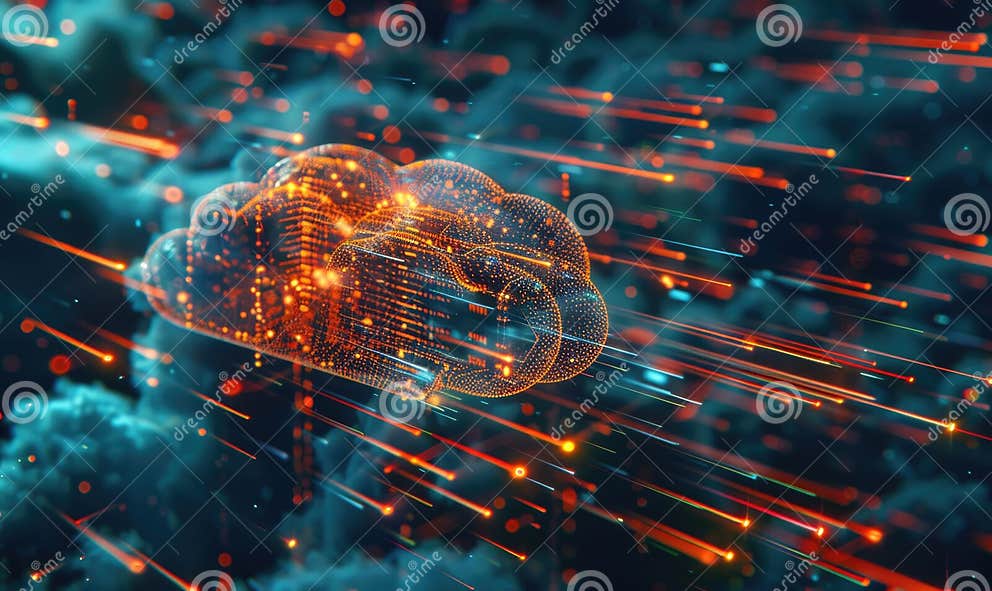 Abstract Visualization of Cloud Data Concept Stock Illustration - Illustration of future ...