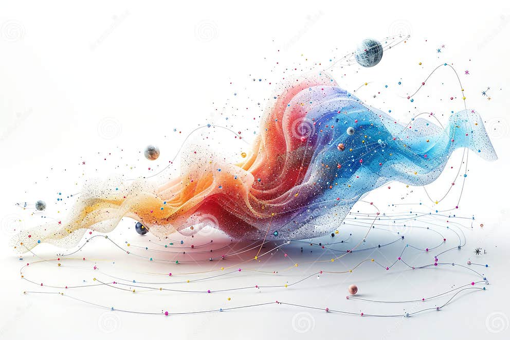 Abstract Visualization of Cosmic Flow with Colorful Energy Waves and ...