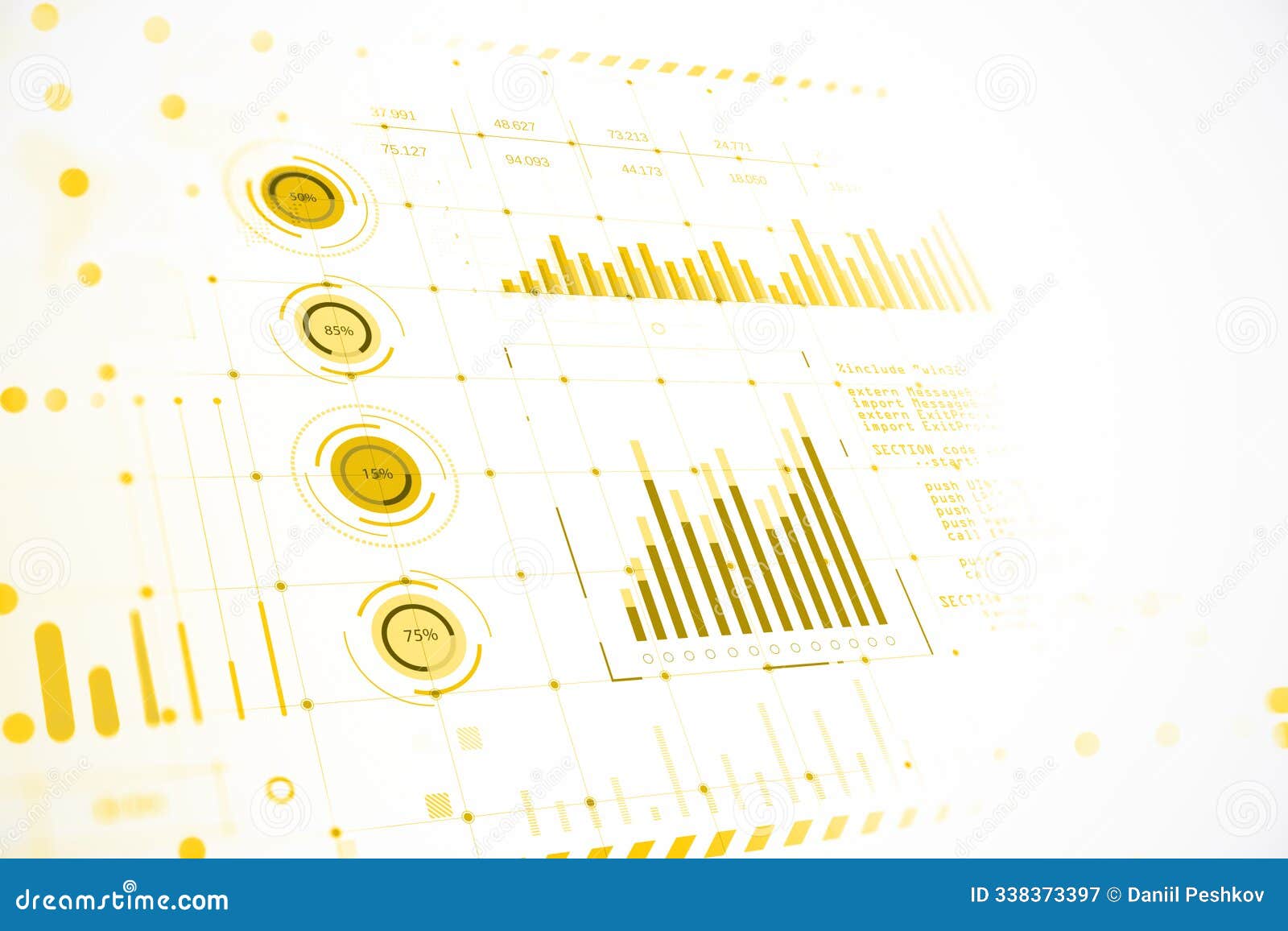 Abstract Visualization Of Radial Signals On Black Background, Seamless ...