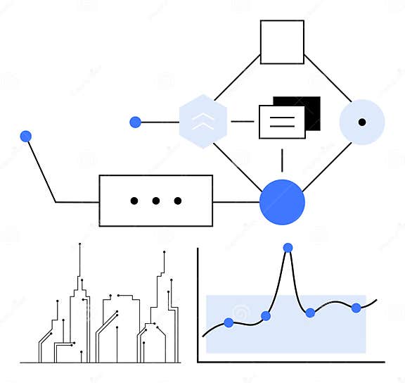 Abstract Visualization of Data Flow in Technological Network with Graphs and Cityscape Elements ...