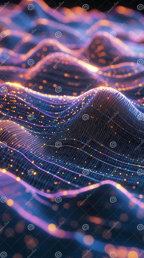 Abstract Visualization Of Data Patterns With Layered Grids And Overlapping Structures Stock