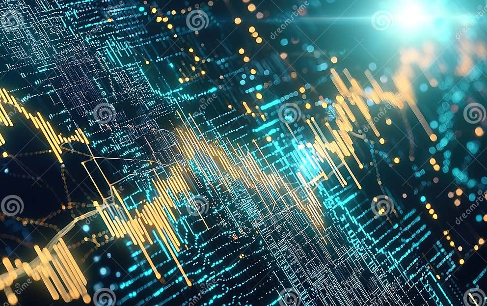 Abstract Visualization of Digital Signals Displaying Data Patterns and ...