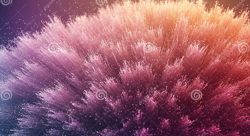 Abstract Visualization of Fiber Optic Strands, Forming a Spherical ...