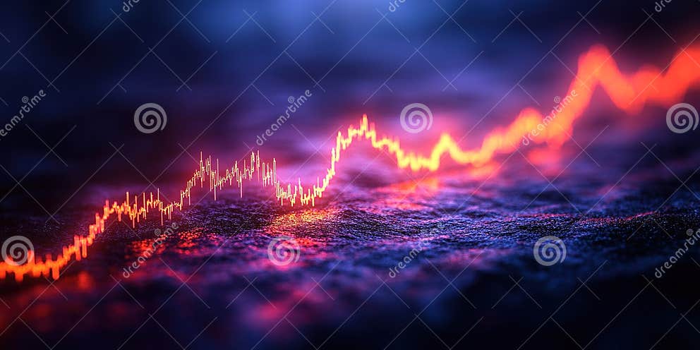 Abstract Visualization of Fluctuating Data Trends in Vibrant Colors ...