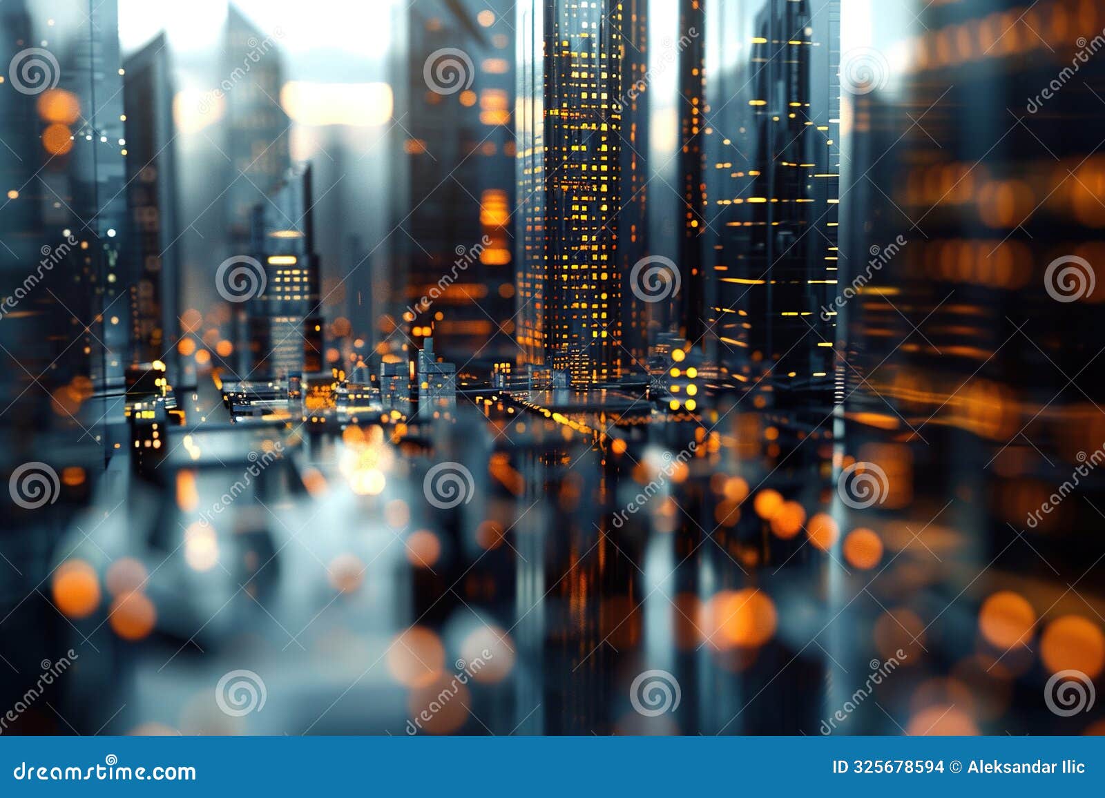 Abstract Visualization of a Futuristic Cityscape. Ai Generative Stock ...