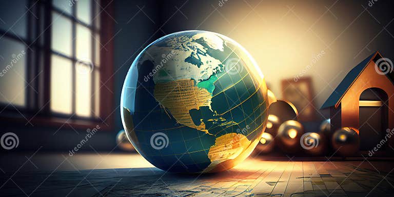 Abstract Visualization of Global Economic Concept Made with Generative ...