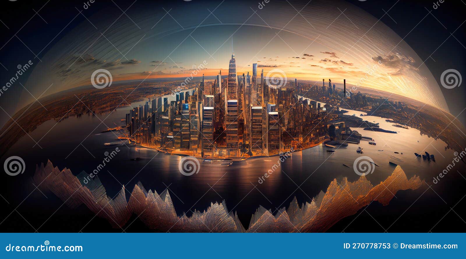 Abstract Visualization of Global Economic Concept Made with Generative ...