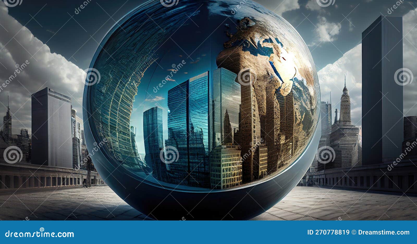 Abstract Visualization of Global Economic Concept Made with Generative ...