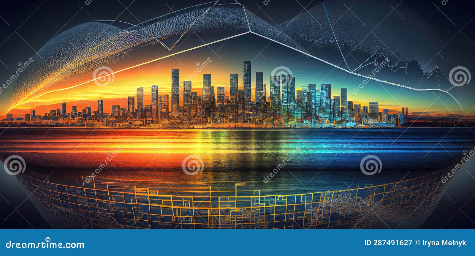 Abstract Visualization of Global Economic Concept Made by Generative AI ...