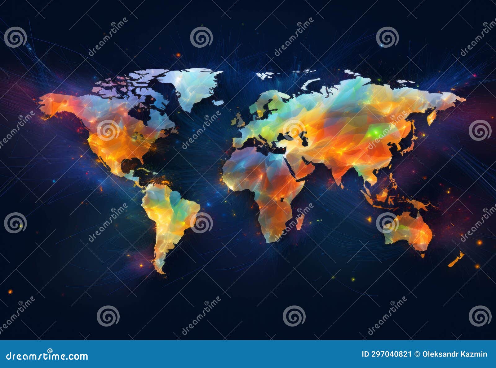Abstract Visualization of the Map on Earth Stock Illustration ...