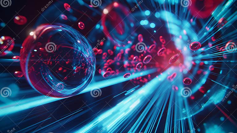 Abstract Visualization of Microscopic Particles Stock Photo - Image of ...