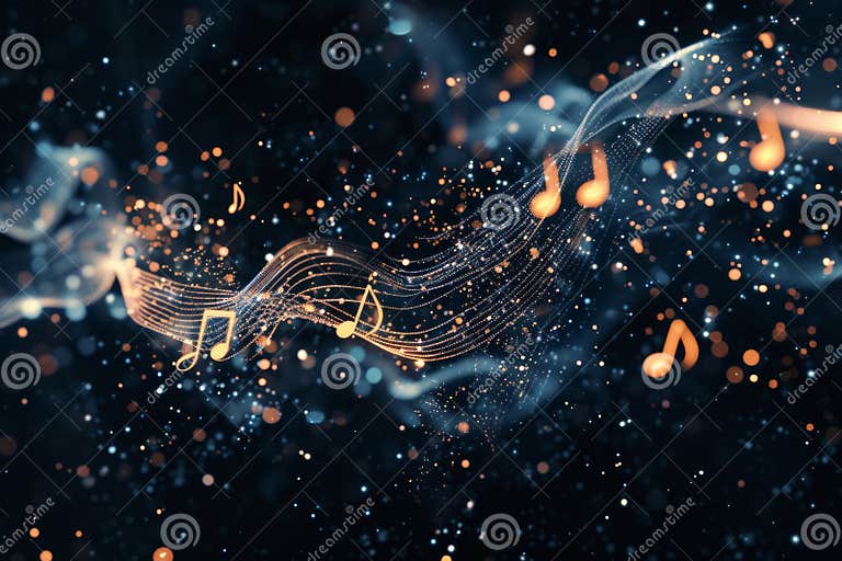 Abstract Visualization of Musical Notes and Sound Waves in a Dynamic ...