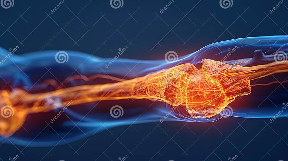 Abstract Visualization of a Nerve Impulse in a Neuron, Showcasing ...