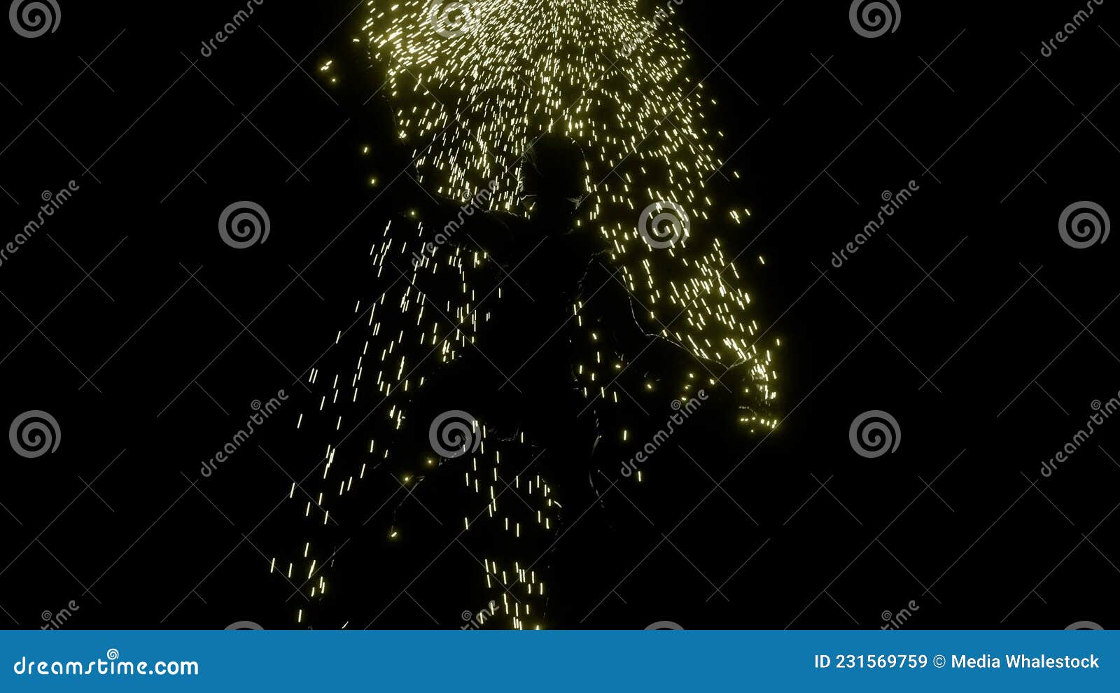 Abstract Visualization of a Nightmare with a Man or Woman Falling Down ...