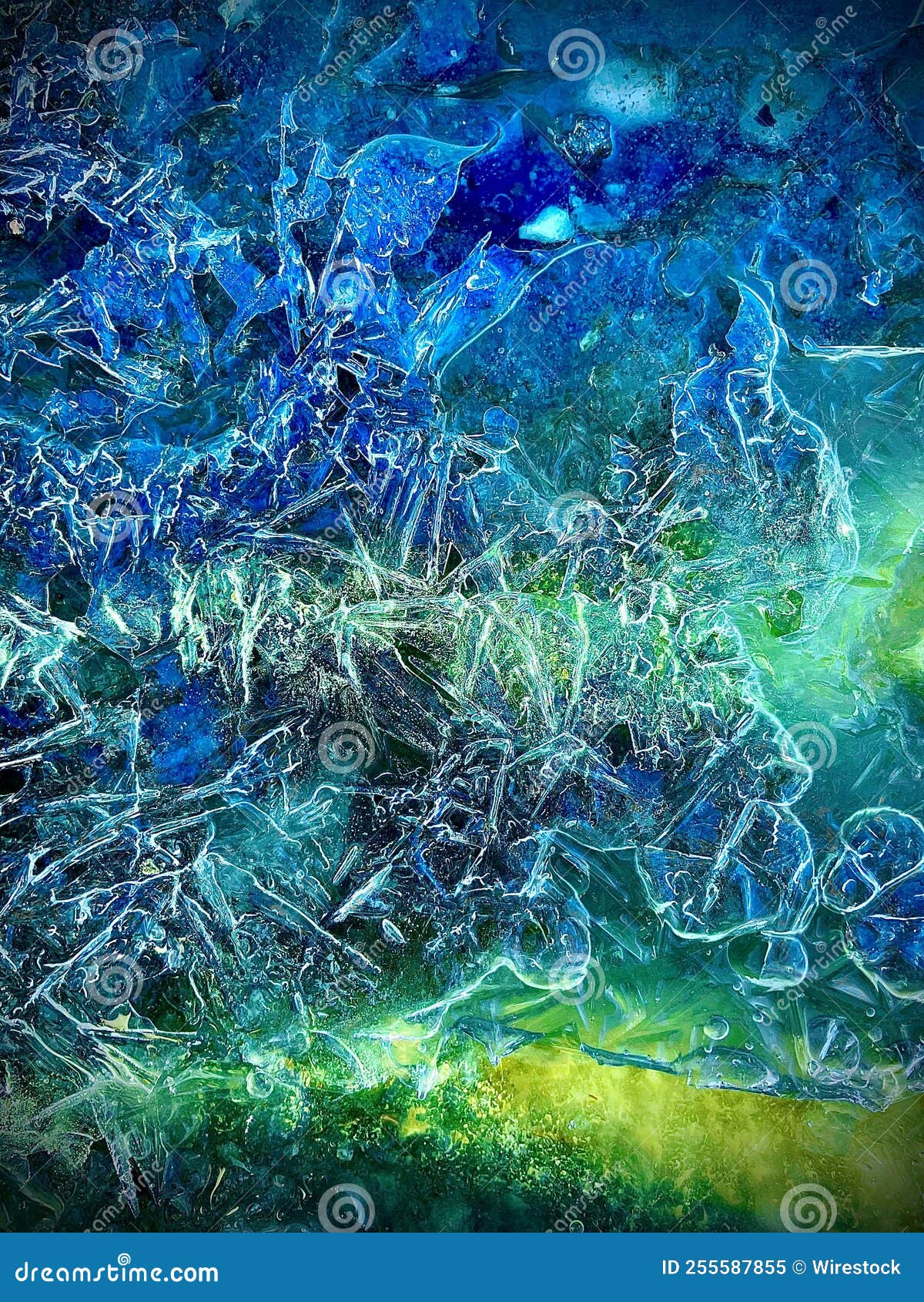 Abstract Visualization of Ocean Waves in Blue and Green. Stock Image ...