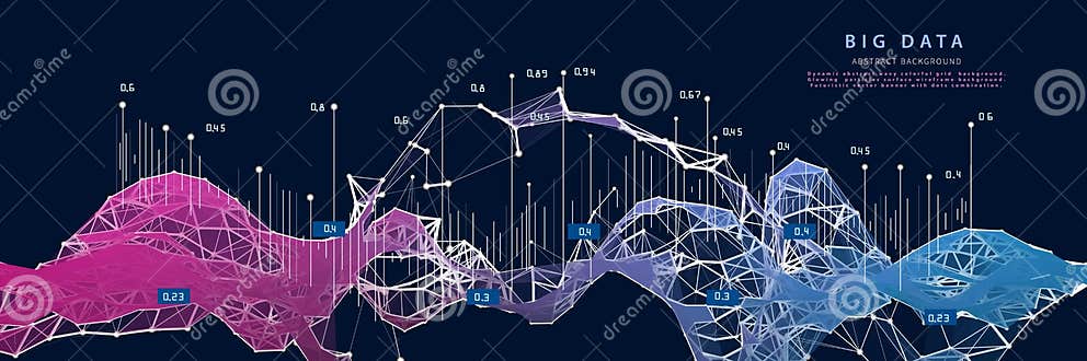 Abstract Visualization Polygonal Algorithm Analyze Data . Big Data. Quantum Virtual Cryptography ...