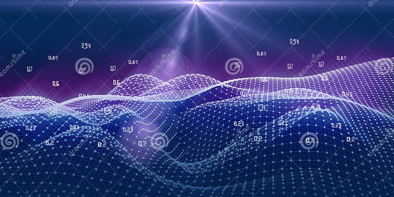 Abstract Visualization Polygonal Glow Grid of Artificial Intelligence ...