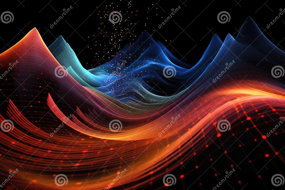 Abstract Visualization of Quantum Radar Waves Stock Illustration ...