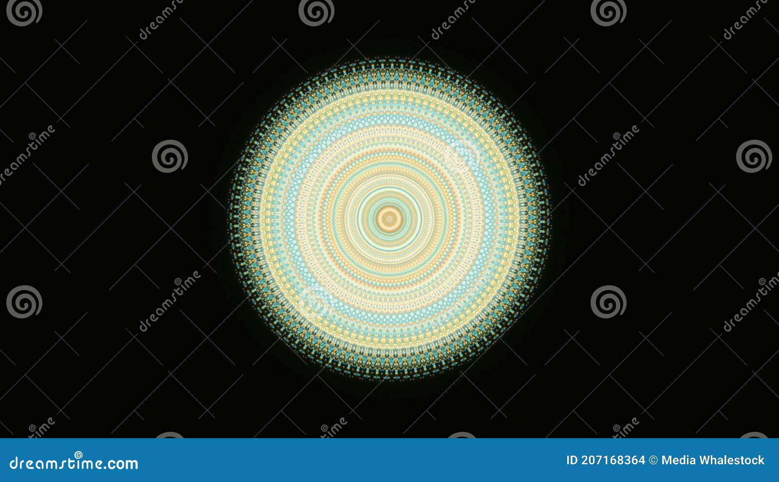 Abstract Visualization of Radial Signals on Black Background, Seamless ...