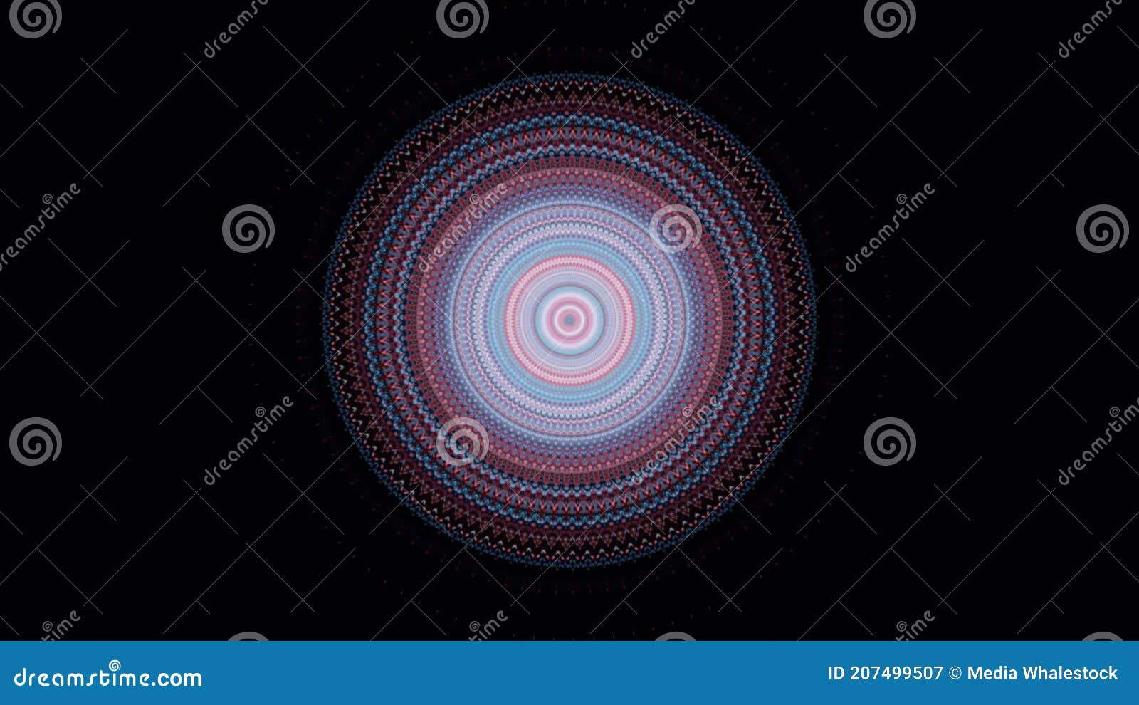 Abstract Visualization of Radial Signals on Black Background, Seamless ...
