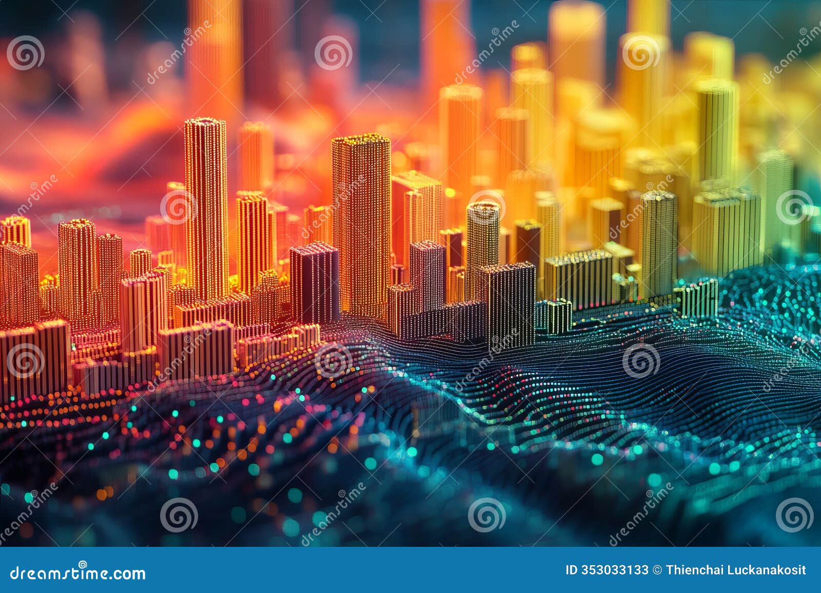 Abstract Visualization of Smart City Connections with Vibrant Colors ...