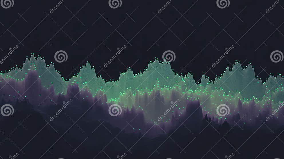 Abstract Visualization of Sound Waves or Data Patterns in a Vibrant ...