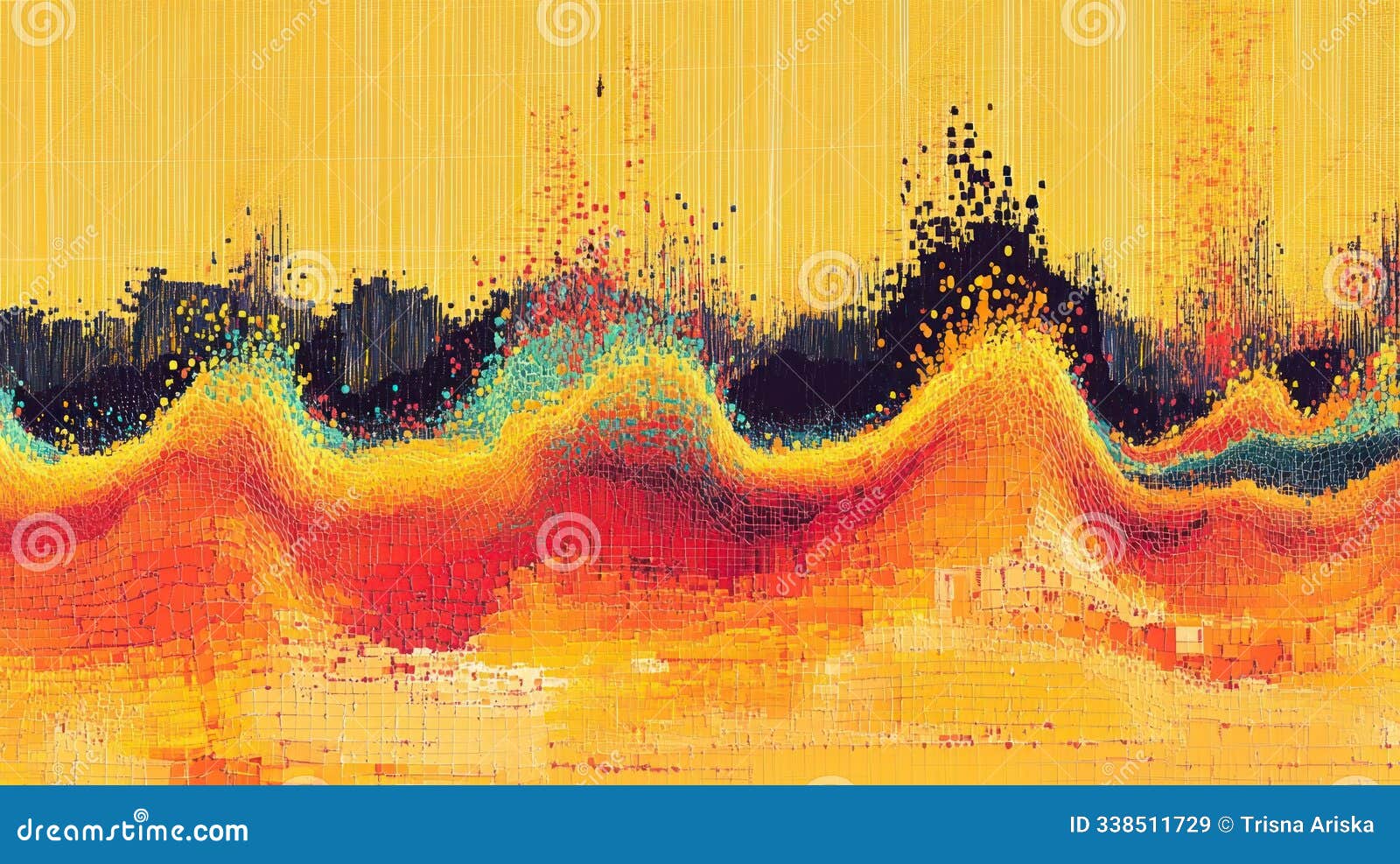 Abstract Visualization with Vibrant Colors Depicting Sound Wave ...