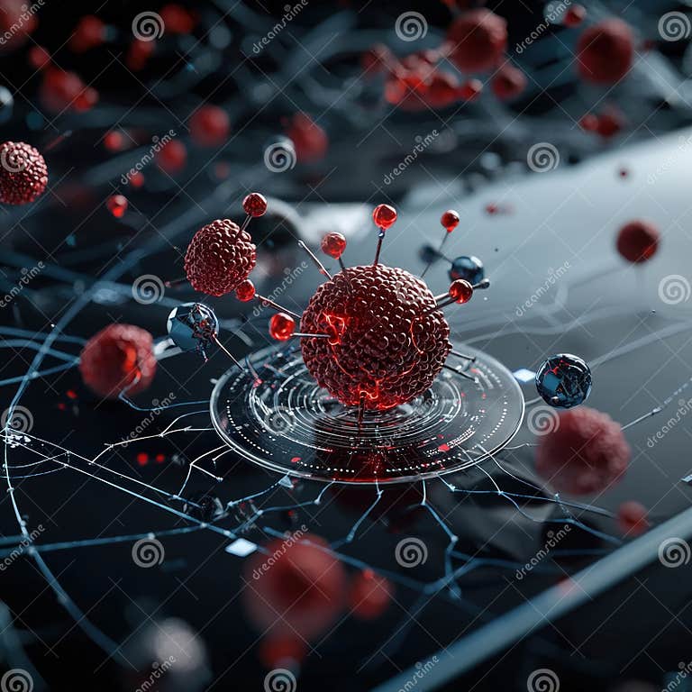 Abstract Visualization of Viral Structures Surrounded by Digital ...