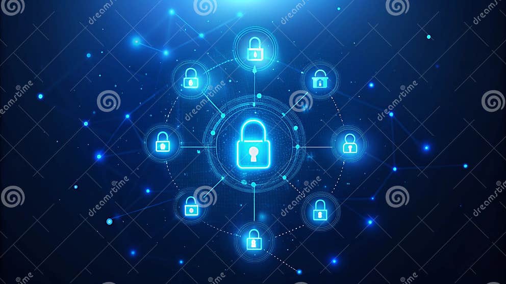 Abstract Art of Privacy in the Digital World Stock Illustration ...