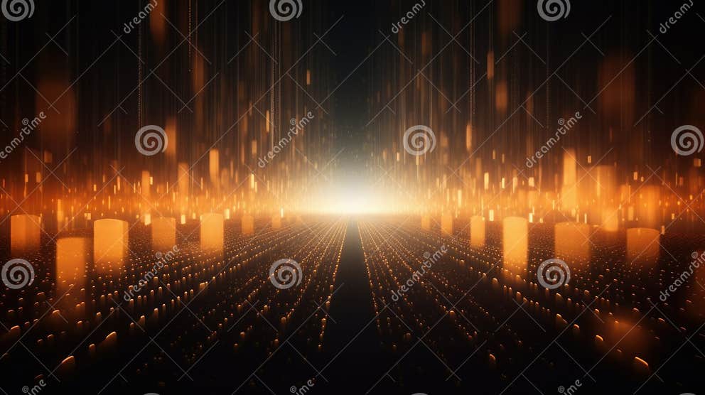 Abstract Visualizer with Glowing Particles Pulsating To the Beat Stock ...