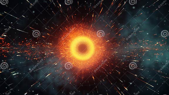 Abstract Visualizer With Glowing Particles And Abstract Shapes Stock Illustration Illustration