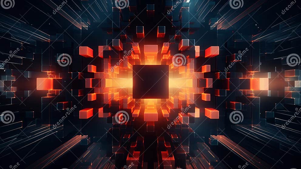 Abstract Visualizer with Pulsating Geometric Shapes Reacting To Audio Input Stock Illustration ...