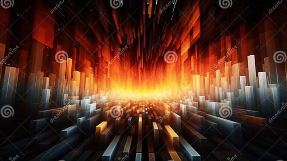 Abstract Visualizer With Pulsating Geometric Shapes Reacting To Audio Input Stock Illustration