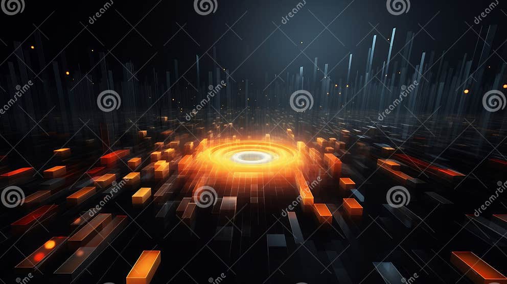 Abstract Visualizer with Pulsating Geometric Shapes Reacting To Audio Input Stock Illustration ...