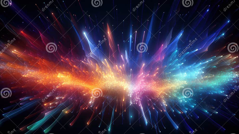 Abstract Visualizer with Vibrant Lines and Particles Pulsating To the ...