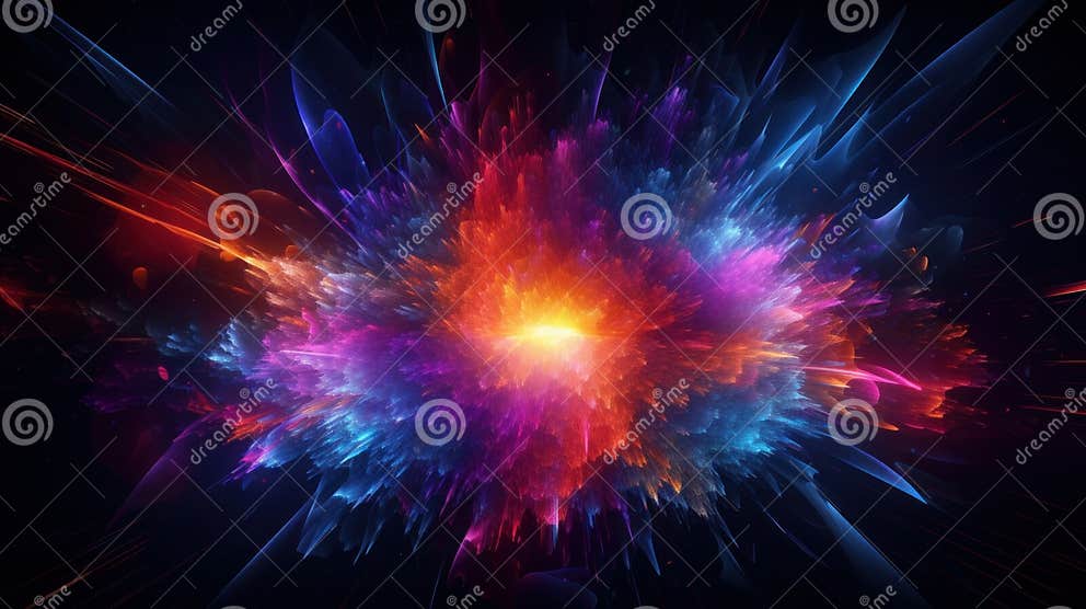 Abstract Visualizer with Vibrant Particles Reacting To Audio Input Stock Illustration ...