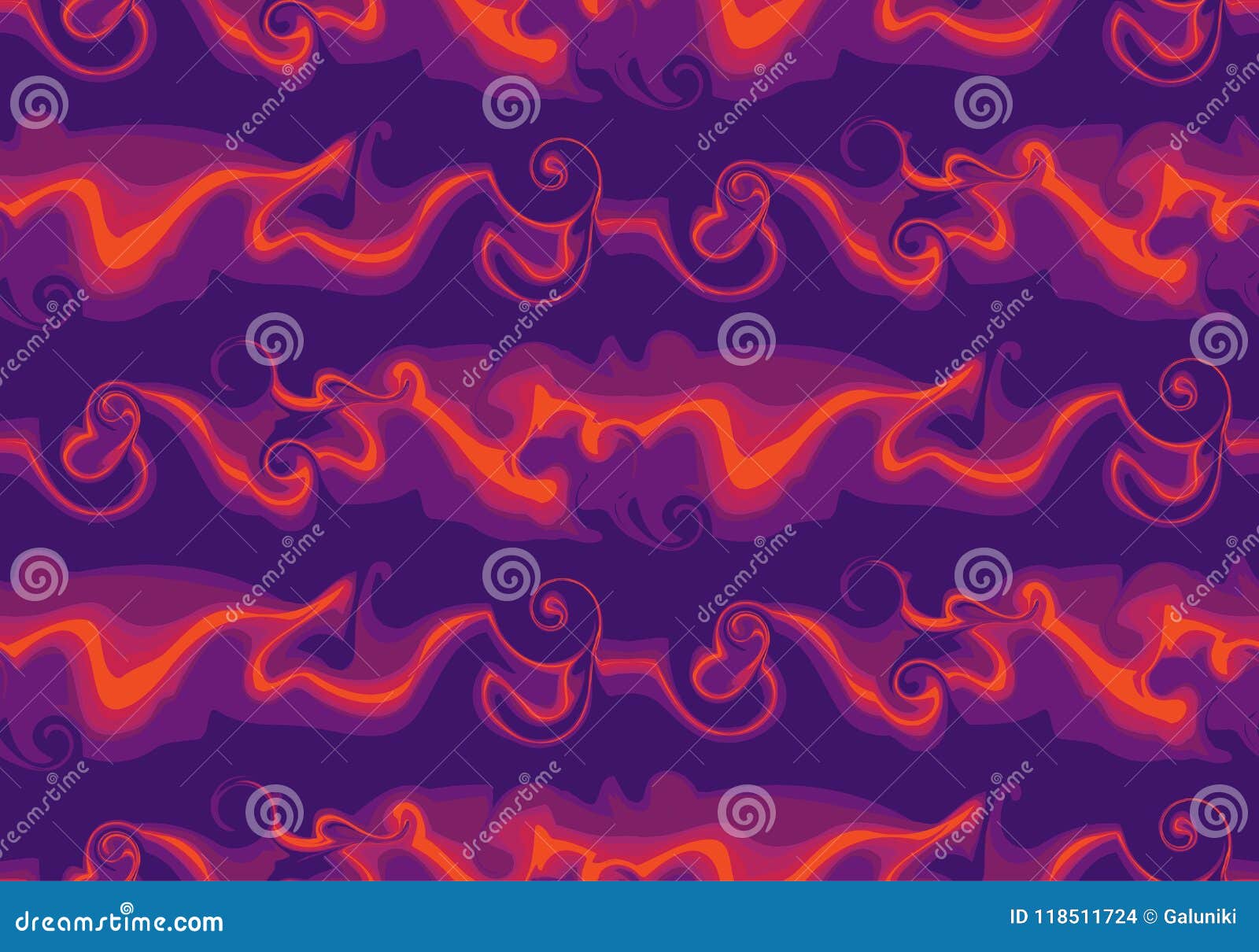 Abstract Volcano Lava Seamless Pattern. Stock Vector - Illustration of ...