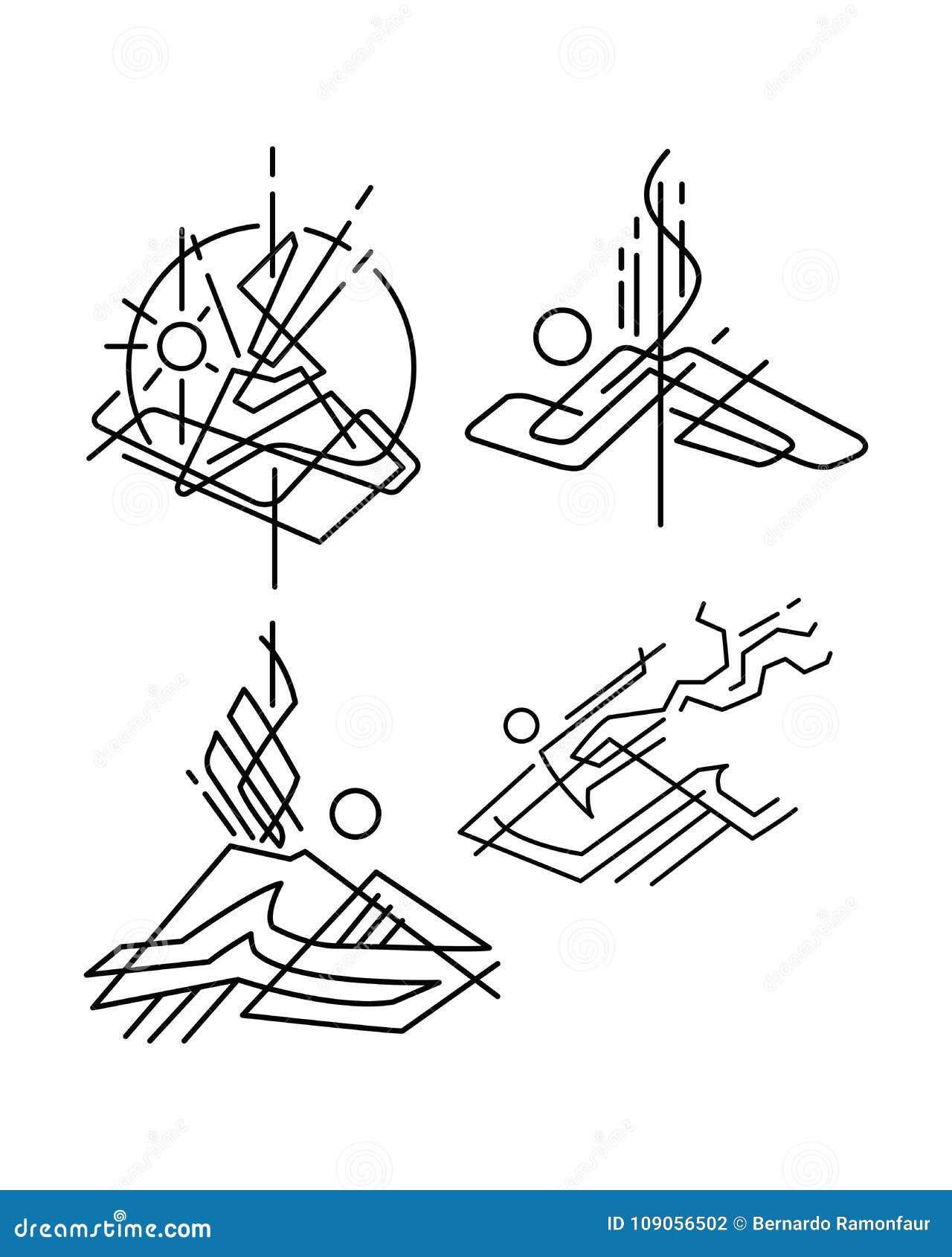 Abstract Volcanos Vector Illustrations Stock Vector - Illustration of ...