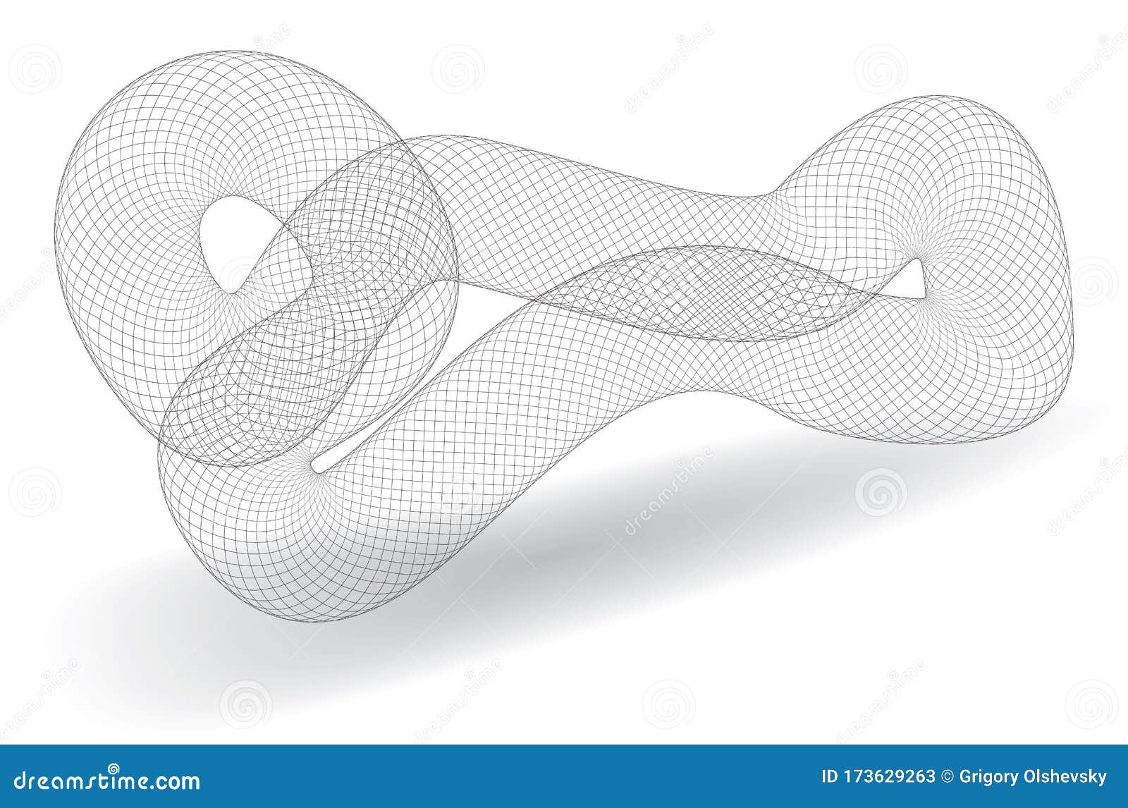 Abstract Volumetric Figure with a Mesh Surface Stock Vector ...