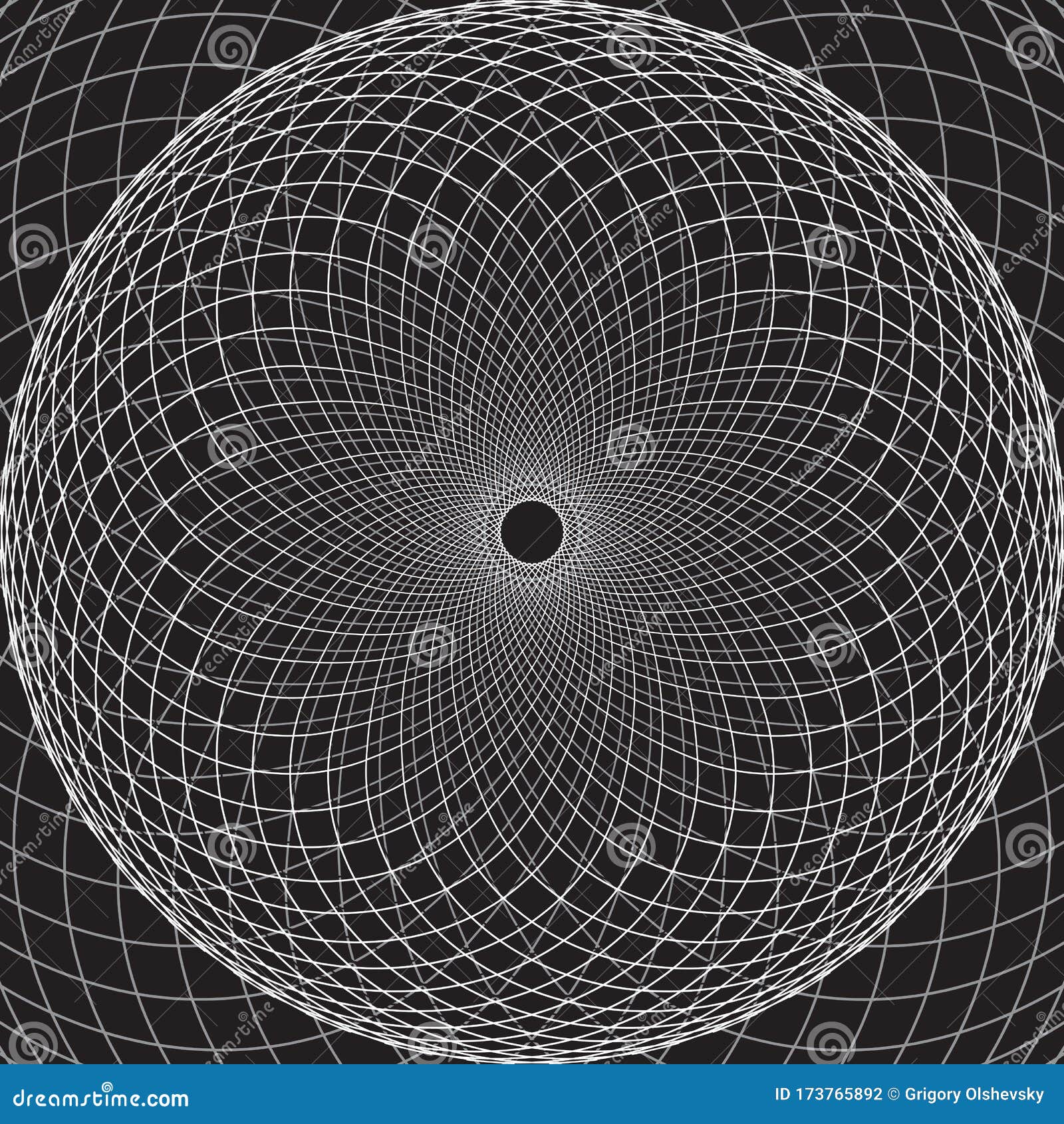 Abstract Volumetric Figure, Sphere with a Mesh Surface Stock Vector ...