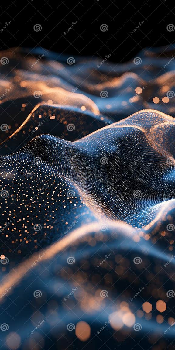 Abstract Volumetric Mesh Data Artwork with Realistic Light and Texture Stock Illustration ...