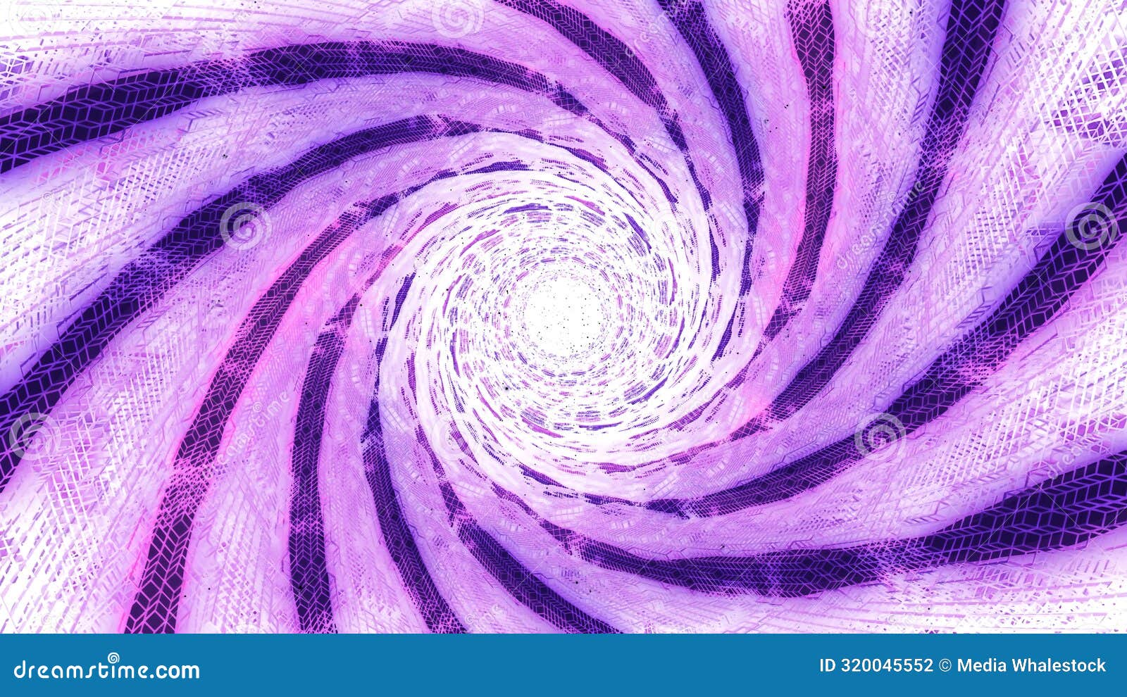 Abstract Vortex with Hypnotic Stripes. Motion. Rotating and Bending ...