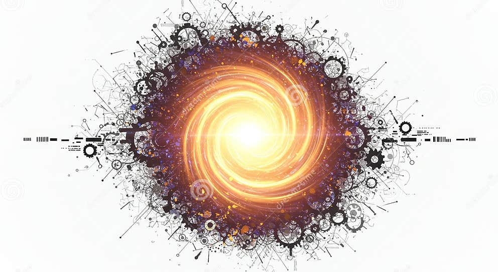 Abstract Vortex of Innovation Symbolizing Technological Advancement Innovation Cosmic Energy ...